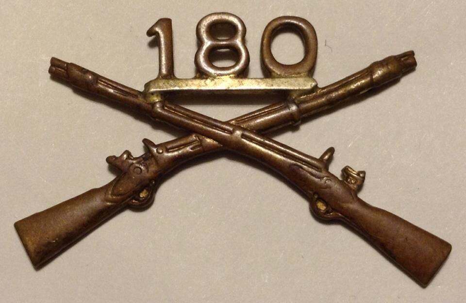 180th Infantry Regiment crossed rifles - BRANCH OF SERVICE COLLAR BRASS ...