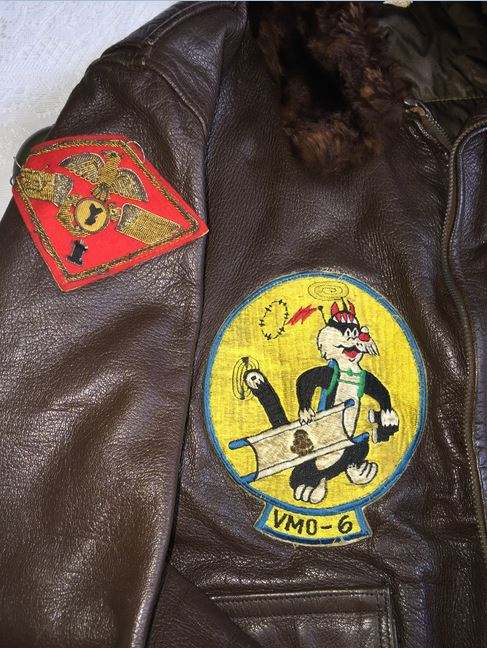 55J14 Korean War VMO-6 patched fligh jacket grouping - GROUPINGS PAGE ...