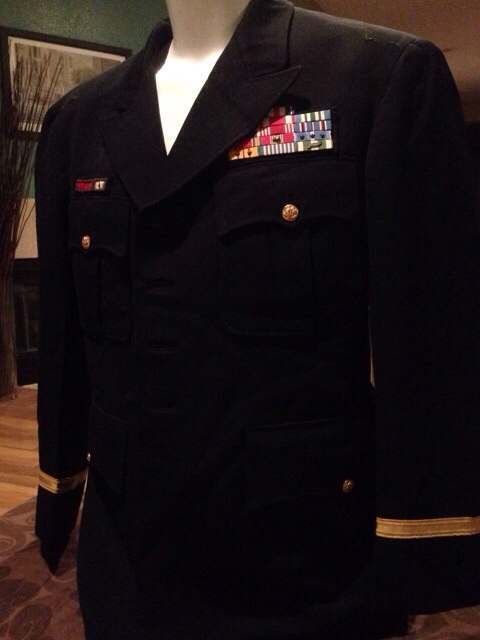Three war service dress blues with Silver Star, and Purple Heart ribbon ...