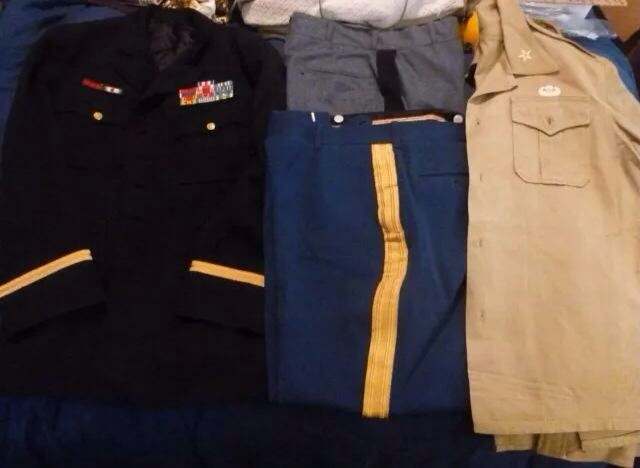 Three war service dress blues with Silver Star, and Purple Heart ribbon ...