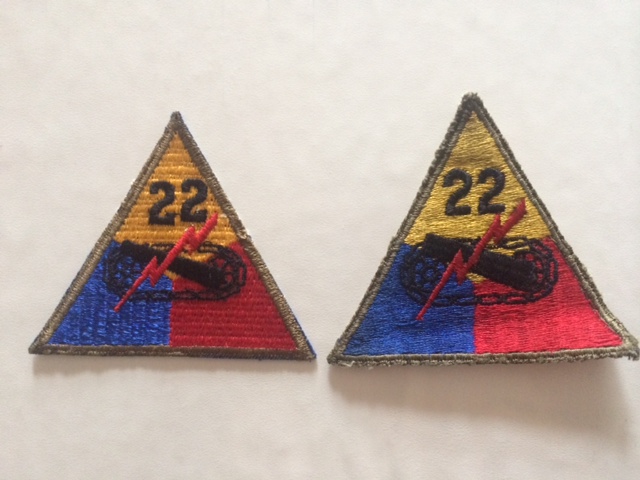 2 Unusual 22nd Armored Patches - ARMY AND USAAF - U.S. Militaria Forum