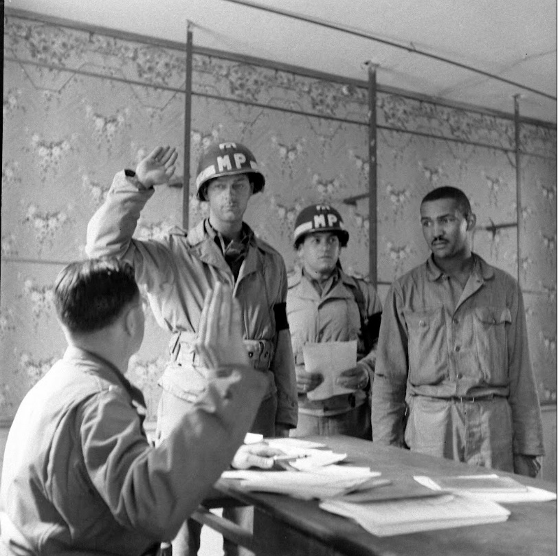 a really odd WW2 First Army MP helmet - M-1; M-1C & M-2 HELMETS - U.S ...