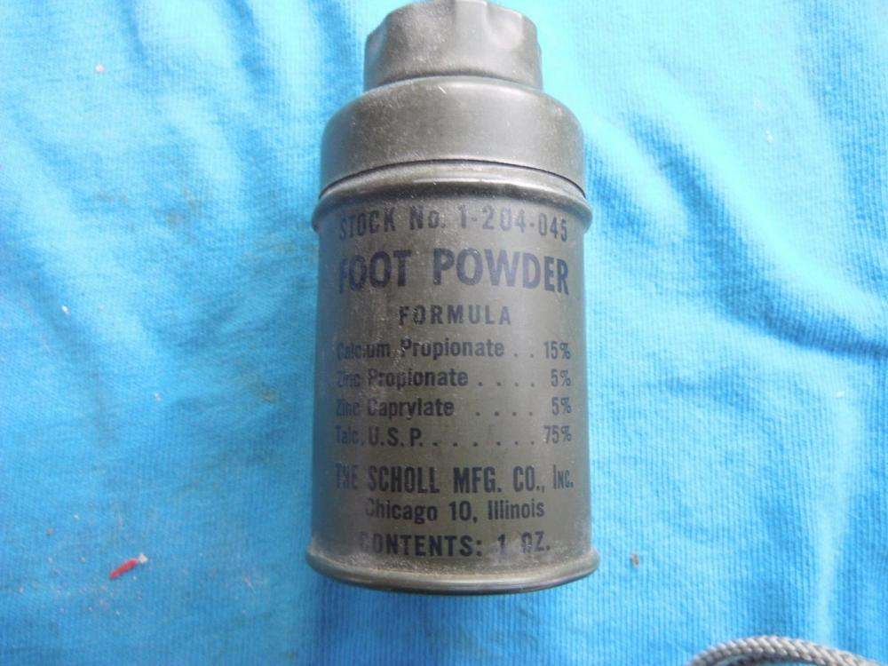 ww2 wartime Foot powder bottle - FIELD & PERSONAL GEAR SECTION - U.S ...
