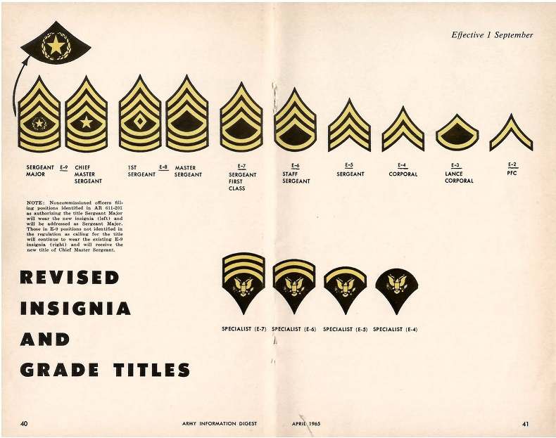 Army Specialist Ranks 1960 s Thru 1980 s Page 3 ARMY INCLUDING