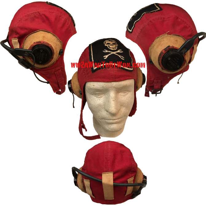 WWII skull patch modified US Navy flying helmet - FLYING HELMETS AND ...