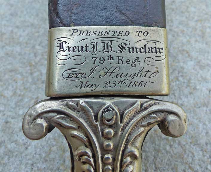 Col. J. B. Sinclair 79th New York Militia, Cameron Highlanders - (1861 ...