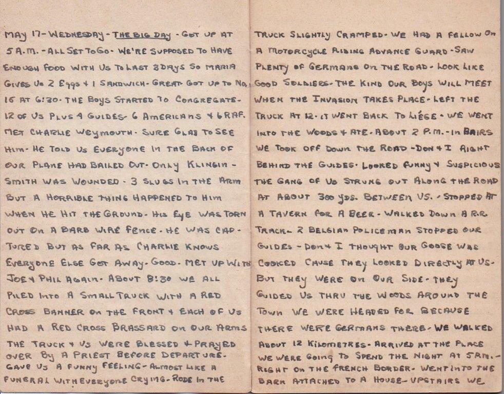 Very Unique Handwritten Diary Group - Escapee/Evader - GROUPINGS PAGE ...