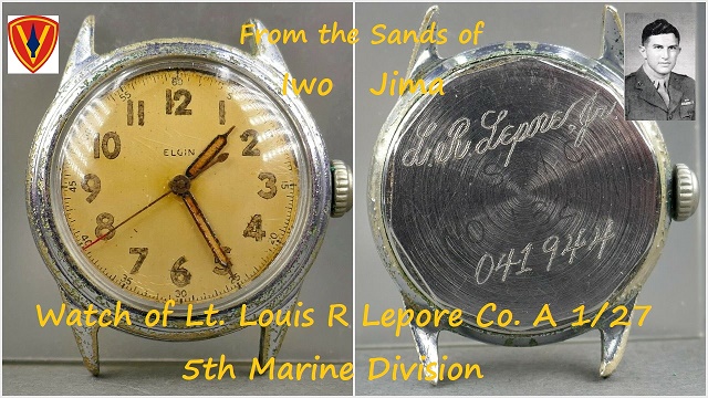 Iwo Jima Elgin 532 USMC issue Lt. Louis Lepore 27th Marines - FIELD ...