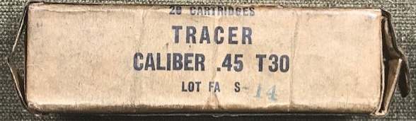 X45 / T30 .45 Caliber Tracer Rounds - 1944 - FIREARMS - U.S. Militaria ...