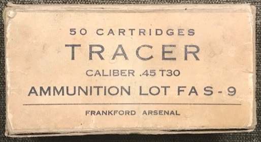 X45 / T30 .45 Caliber Tracer Rounds - 1944 - FIREARMS - U.S. Militaria ...