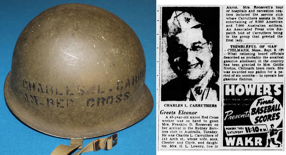 WWII AMERICAN RED CROSS HELMET Charles L. Carruthers - Australia ...