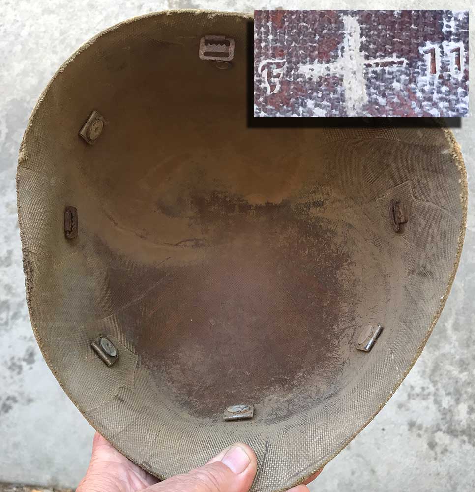 Dug M1 helmet liner Camp Pendleton Edson Range - M-1; M-1C & M-2 ...