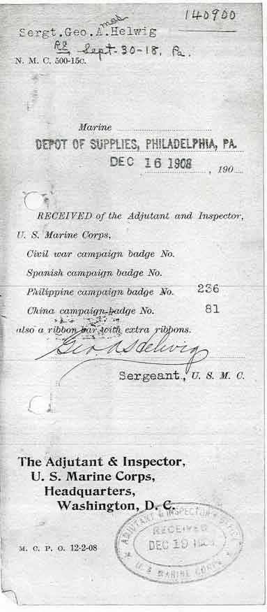 USMC Boxer Rebellion and Yangtze Patrol Grouping to Sgt. George Amos ...