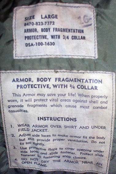 Vietnam War US Army Body Armor - Page 2 - FIELD & PERSONAL GEAR SECTION ...