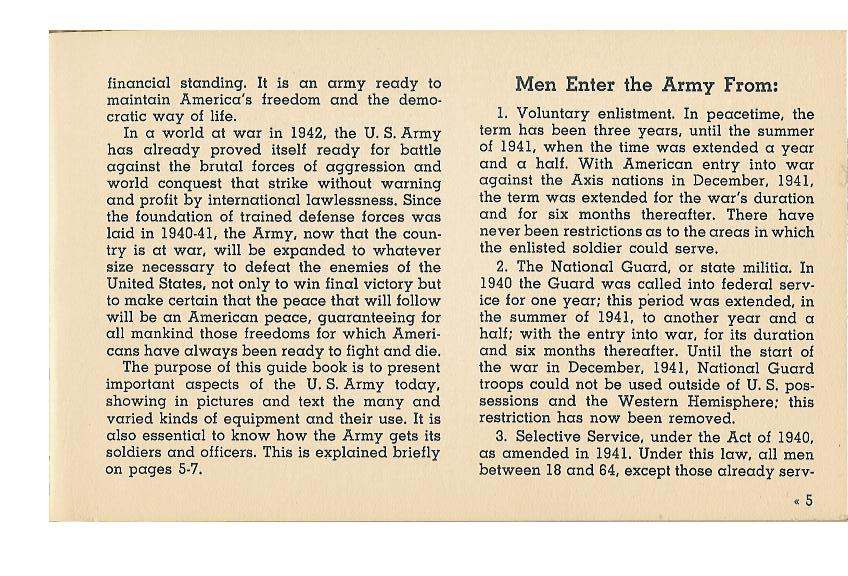 (1942) "The U.S.Army - A Guide Book - 53 Action Pictures" - HOMEFRONT ...
