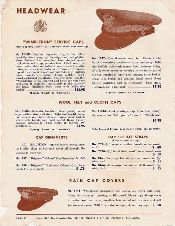 1941 Browning-King Corporation uniform catalogue - UNIFORMS - U.S ...
