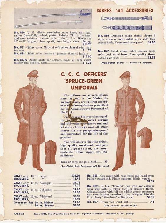1941 Browning-King Corporation uniform catalogue - UNIFORMS - U.S ...