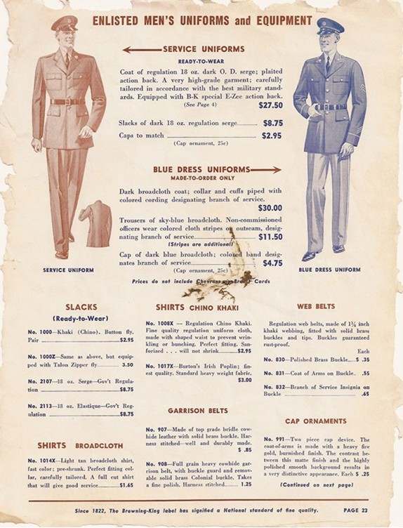 1941 Browning-King Corporation uniform catalogue - UNIFORMS - U.S ...