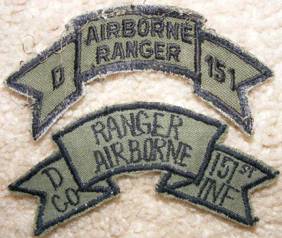 CO D (RANGER), 151ST INFANTRY SCROLL - ARMY AND USAAF - U.S. Militaria ...