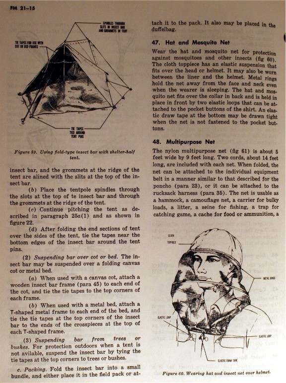 USMC Camo Mosquito Net for pup tent - FIELD & PERSONAL GEAR SECTION - U ...