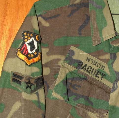 USAF camo patch on an ERDL shirt - CAMOUFLAGE UNIFORMS - U.S. Militaria ...