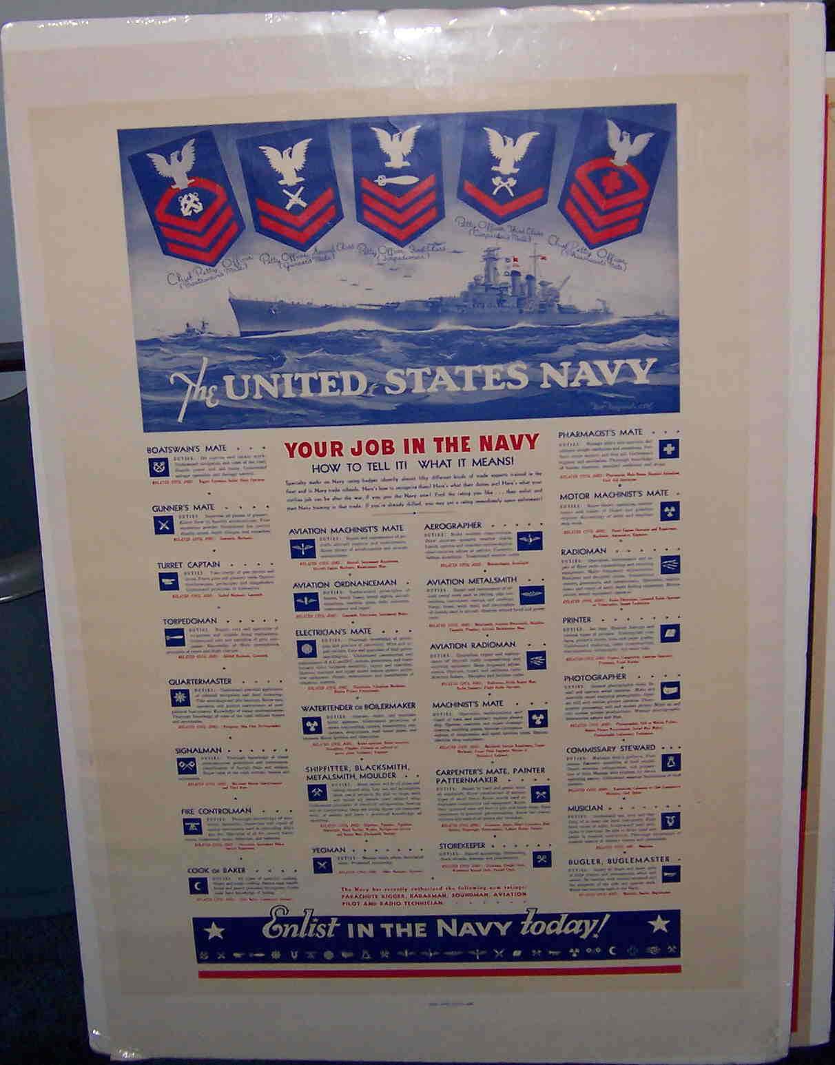 Two ww2 navy enlist posters - EPHEMERA, PHOTOGRAPHS & MILITARY ARTWORK ...