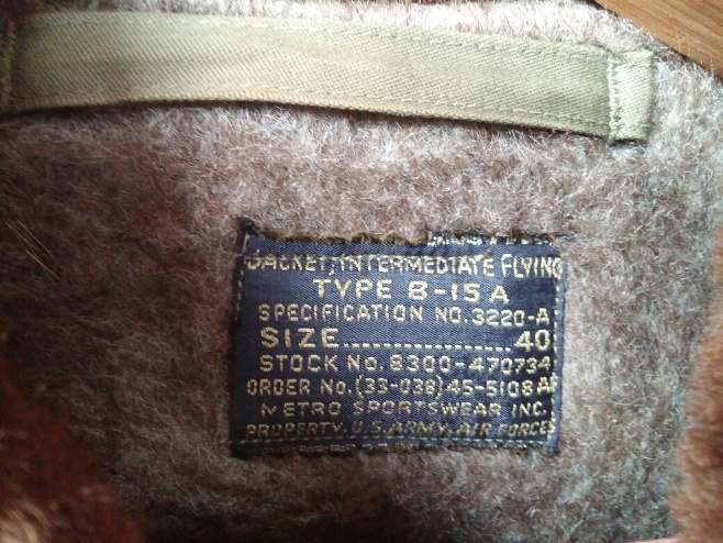 B15A Jacket - FLIGHT CLOTHING - U.S. Militaria Forum