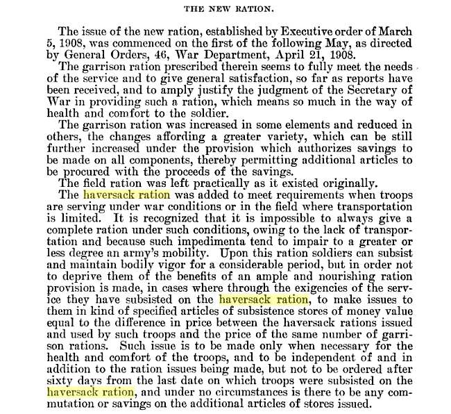 US Army Haversack Ration - (1917-1919) WORLD WAR ONE, RUSSIAN ...