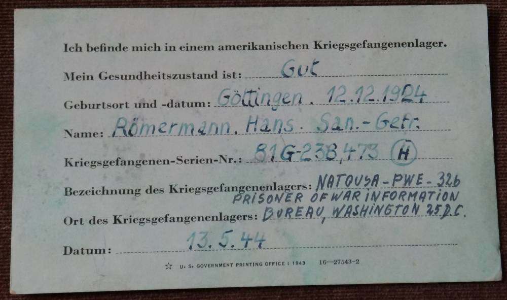 German POW letters - PRISONERS OF WAR / P.O.W.'S - U.S. Militaria Forum