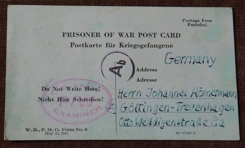 German POW letters - PRISONERS OF WAR / P.O.W.'S - U.S. Militaria Forum