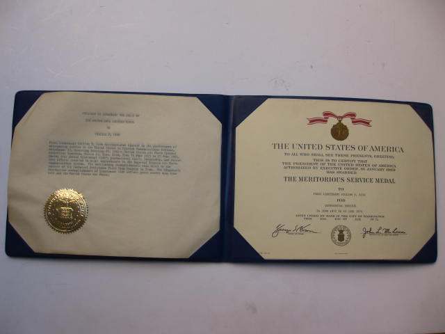 Interesting Citation to a Meritorious Service Medal Award - MEDALS ...