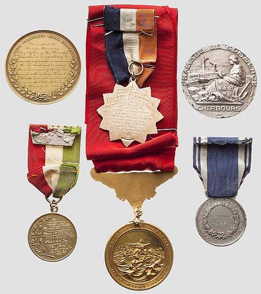 Captain Harry Manning Lifesaving medal set for SS Florida rescue 1929 ...