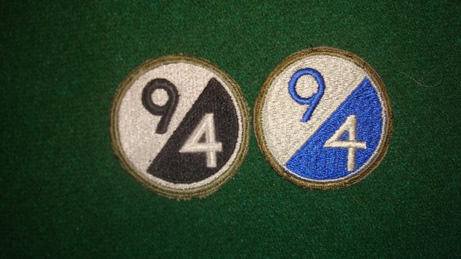 Blue colored old 94th Div patch - ARMY AND USAAF - U.S. Militaria Forum