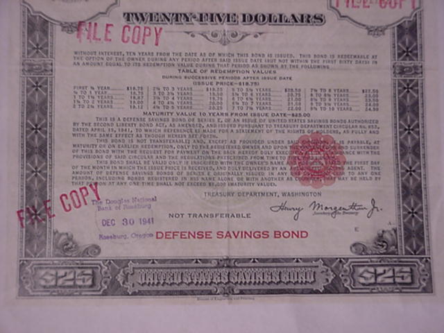 WW2 War Bond - EPHEMERA, PHOTOGRAPHS & MILITARY ARTWORK - U.S ...