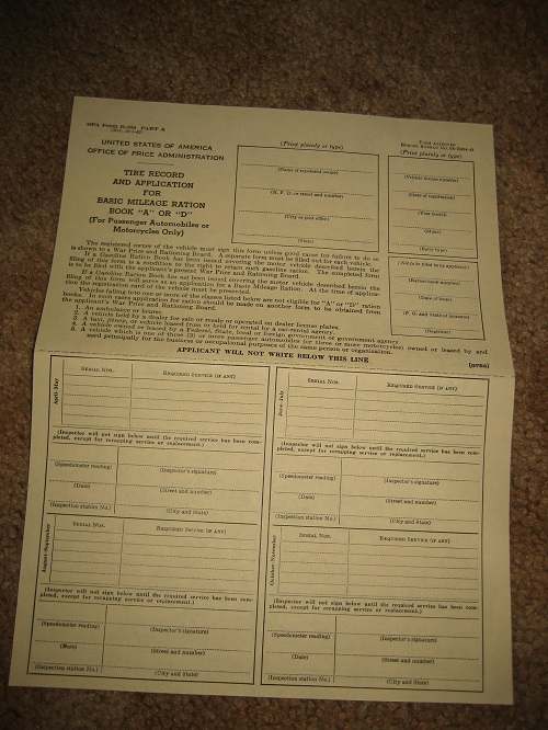 WW2 Gas Ration Stickers and cards - HOMEFRONT & THE WAR EFFORT - U.S ...