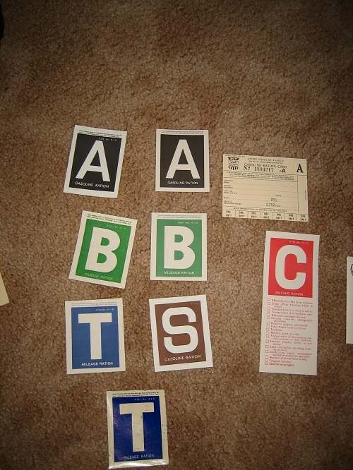 WW2 Gas Ration Stickers and cards - HOMEFRONT & THE WAR EFFORT - U.S ...