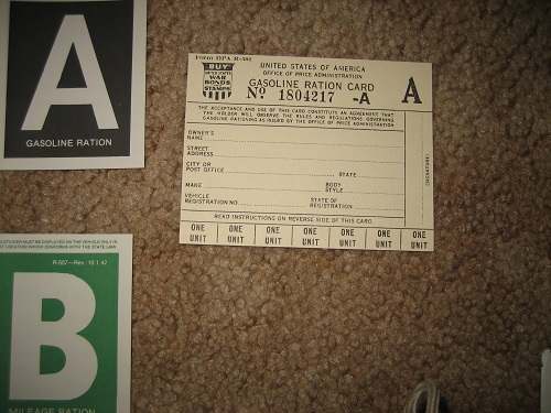 WW2 Gas Ration Stickers and cards - HOMEFRONT & THE WAR EFFORT - U.S ...