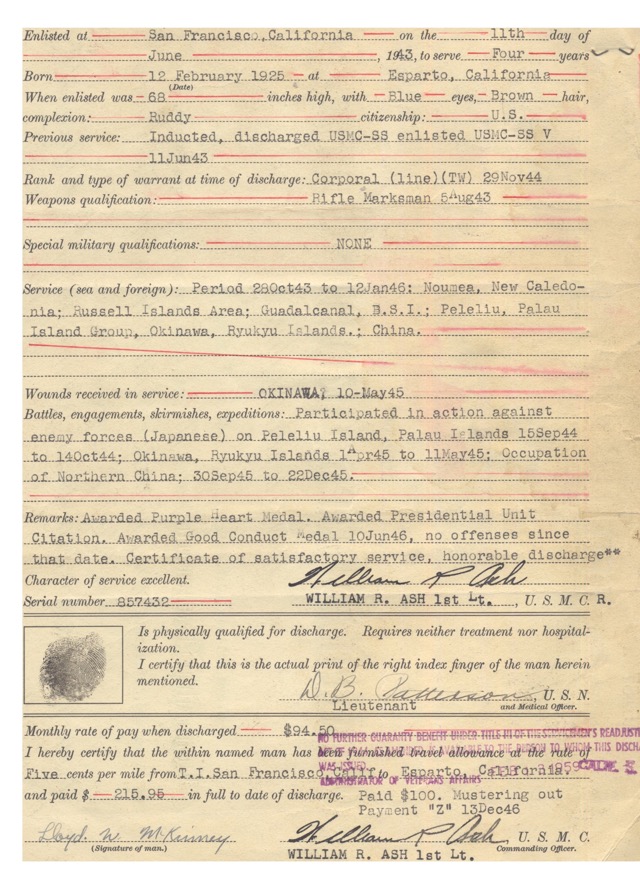 I Co. 3rd Battalion 7th Marines Peleliu Okinawa - IDENTITY ITEMS (DOG ...