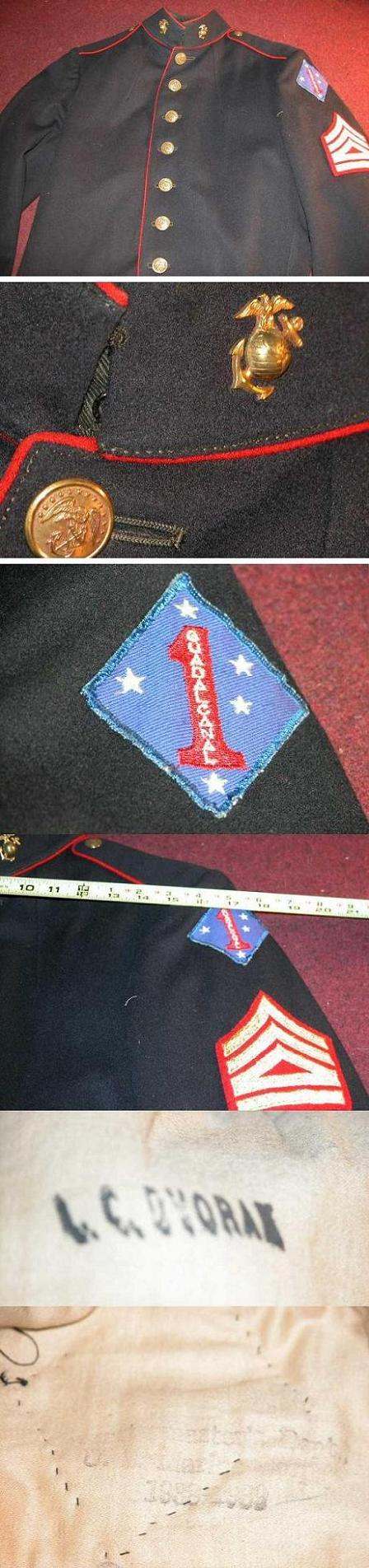 USMC Dress Blue with First Division Patch - UNIFORMS - U.S. Militaria Forum