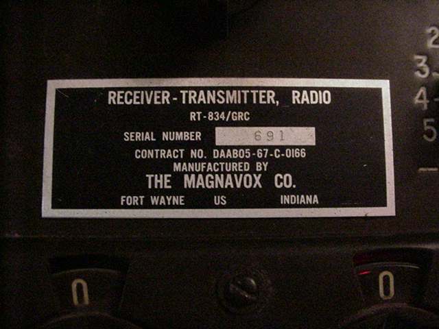 RT-834 Vietnam Radio set - RADIO & COMMUNICATIONS GEAR - U.S. Militaria ...