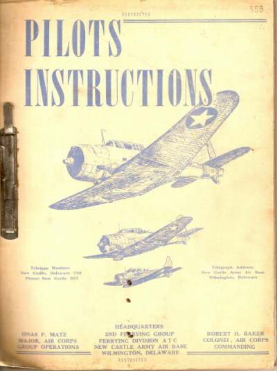 Ferry Pilot's Manuals - MILITARY AIRCRAFT & AVIATION - U.S. Militaria Forum