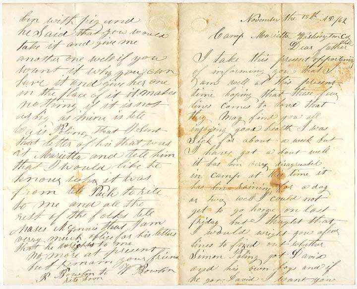 Civil War Letters of Robert Bowlin - EPHEMERA, PHOTOGRAPHS & MILITARY ...