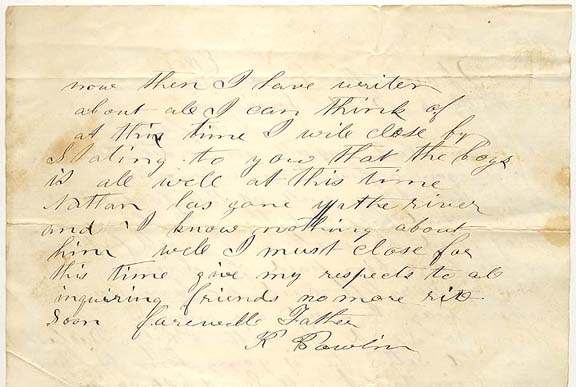 Civil War Letters of Robert Bowlin - EPHEMERA, PHOTOGRAPHS & MILITARY ...