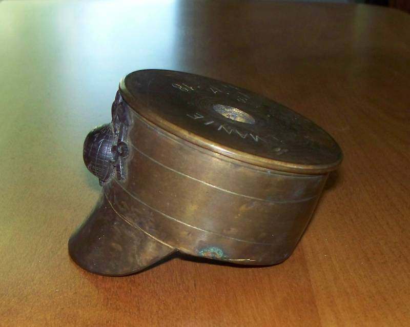 Awesome USMC Dress Cover Made From Shell - TRENCH ART - U.S. Militaria ...