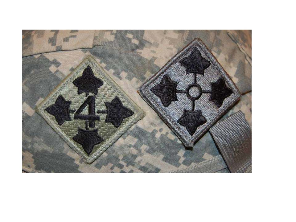 Unusual variation of OIF 4th ID patch on helmet cover - ARMY AND USAAF ...