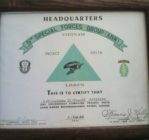 5th SF Group Project Delta LRRP Certificate 1966 - EPHEMERA ...