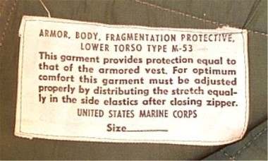 USMC Armor Protective Lower Torso - UNIFORMS - U.S. Militaria Forum