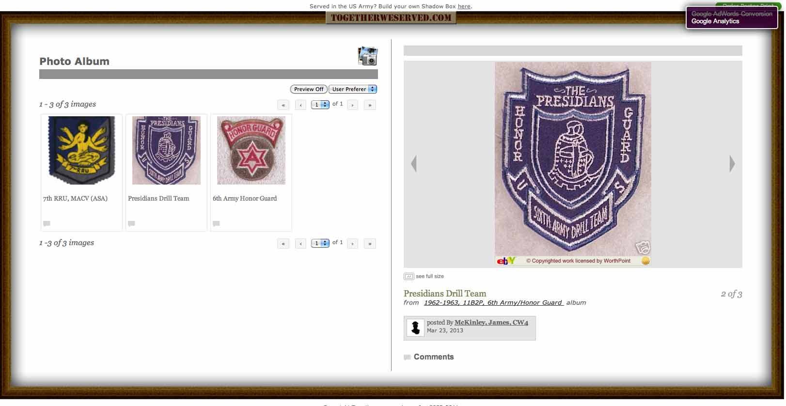 A Sixth Army Honor Guard Drill Team patch,"The Presidians" - ARMY AND ...