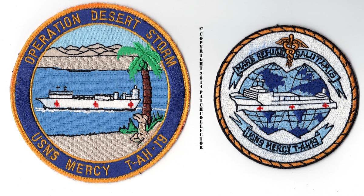 A few USNS Mercy T-AH-19 Patches - NAVY, COAST GUARD AND OTHER SEA ...