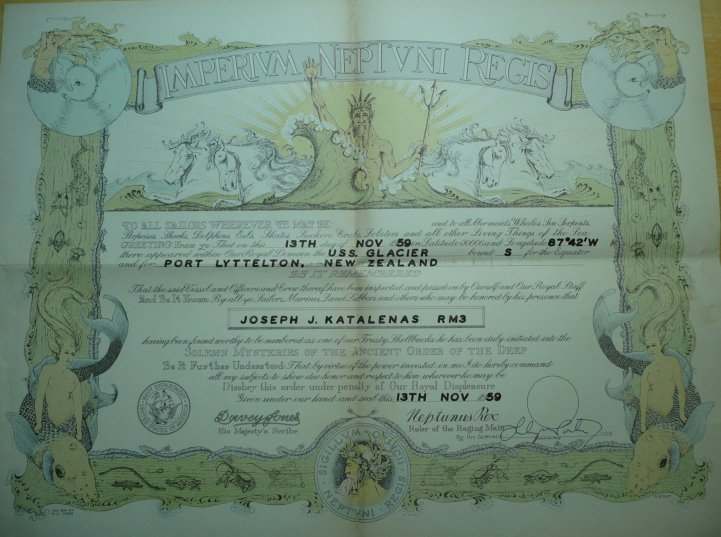 Operation Deep Freeze V grouping- Shellback Certificate & more ...